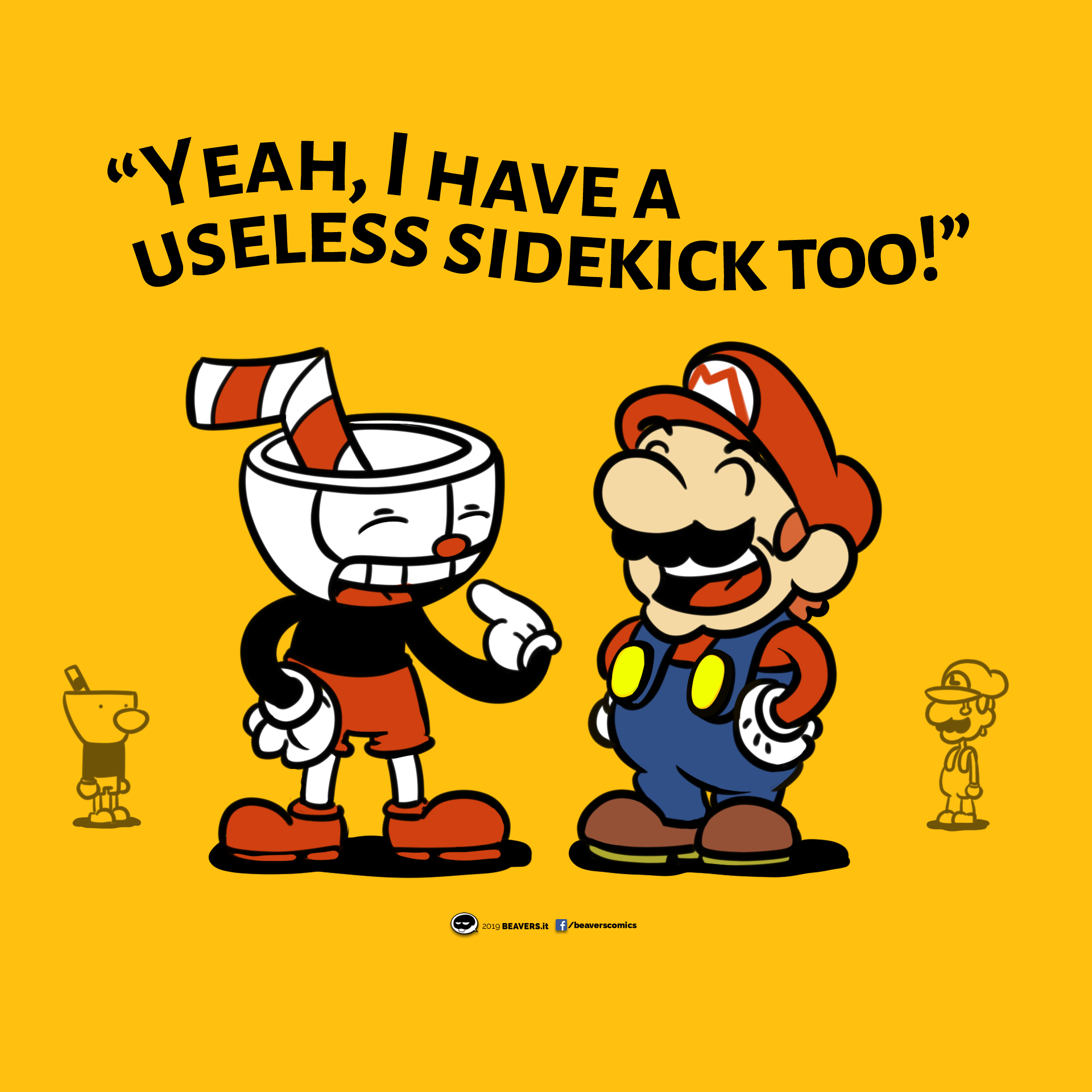 Green Mario and Blue Cuphead | Scrolller