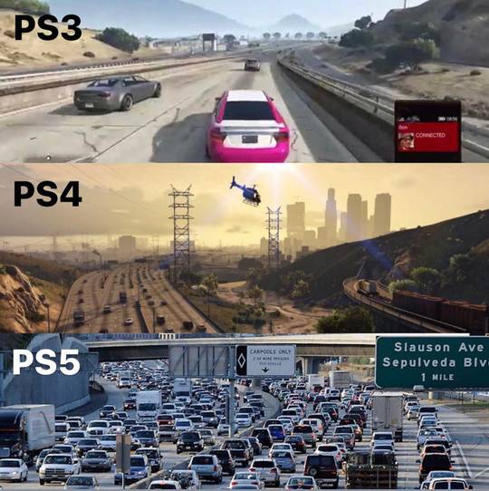 GTA 5 traffic by each console. | Scrolller