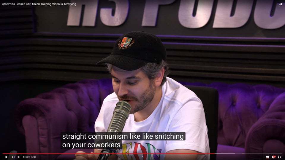 H3H3 reviewing Amazons' anti-union propaganda videos says reporting union organizing to your ...