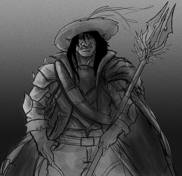 Half Orc Pirate Commission WIP | Scrolller