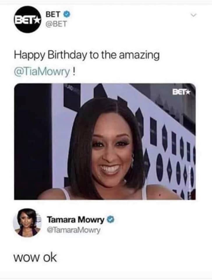 Happy birthday to Tia Mowry! You go, Tia Mowry! ...and none for Tamara Mowry, bye. | Scrolller