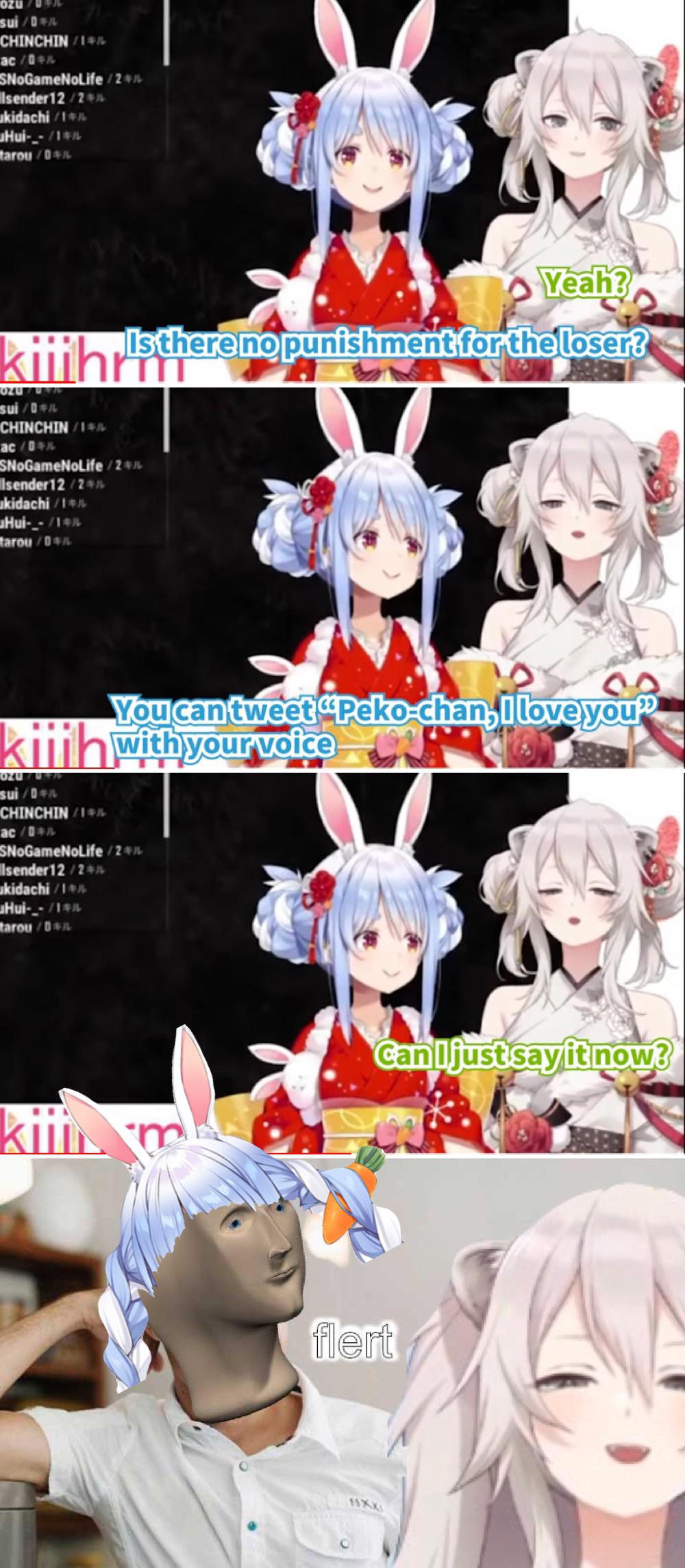 Harem Protagonist Usada Pekora is back at it again, I wonder how Moona and Kiara feel about this ...