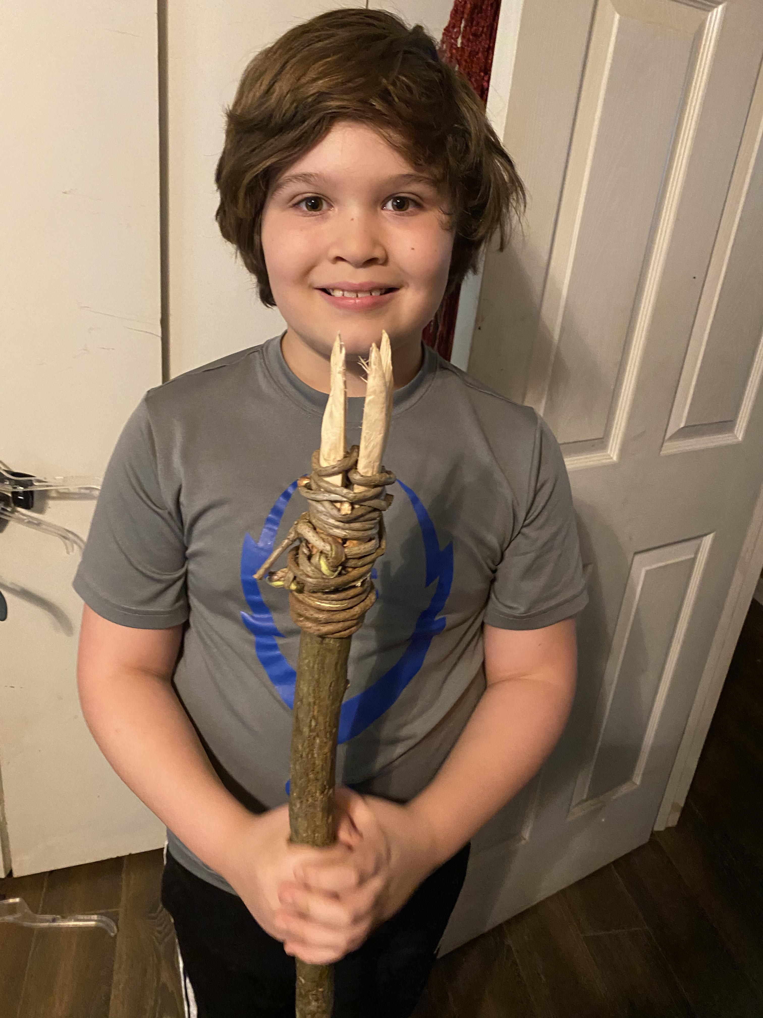 He’s really proud of the spear he made. | Scrolller