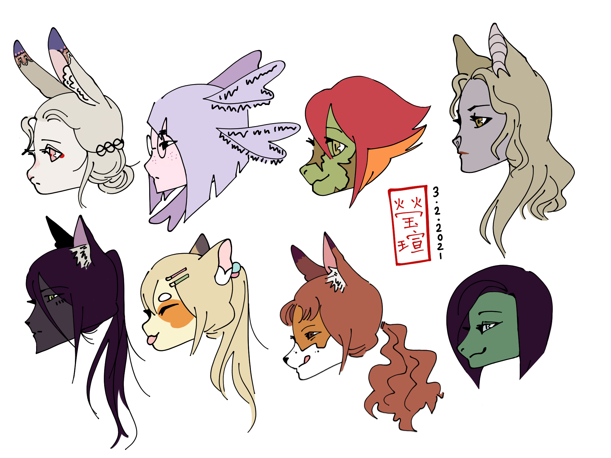 Headshots of my main OCs! | Scrolller