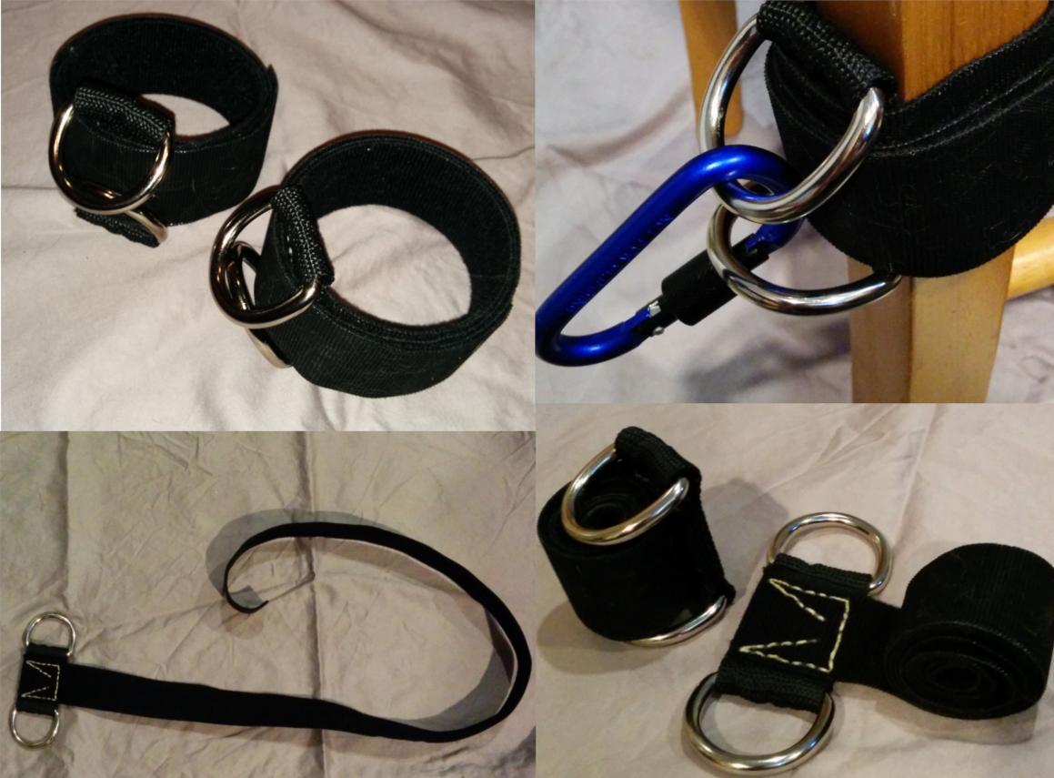 Heavy-duty Velcro handcuffs with perpendicular double D-rings | Scrolller