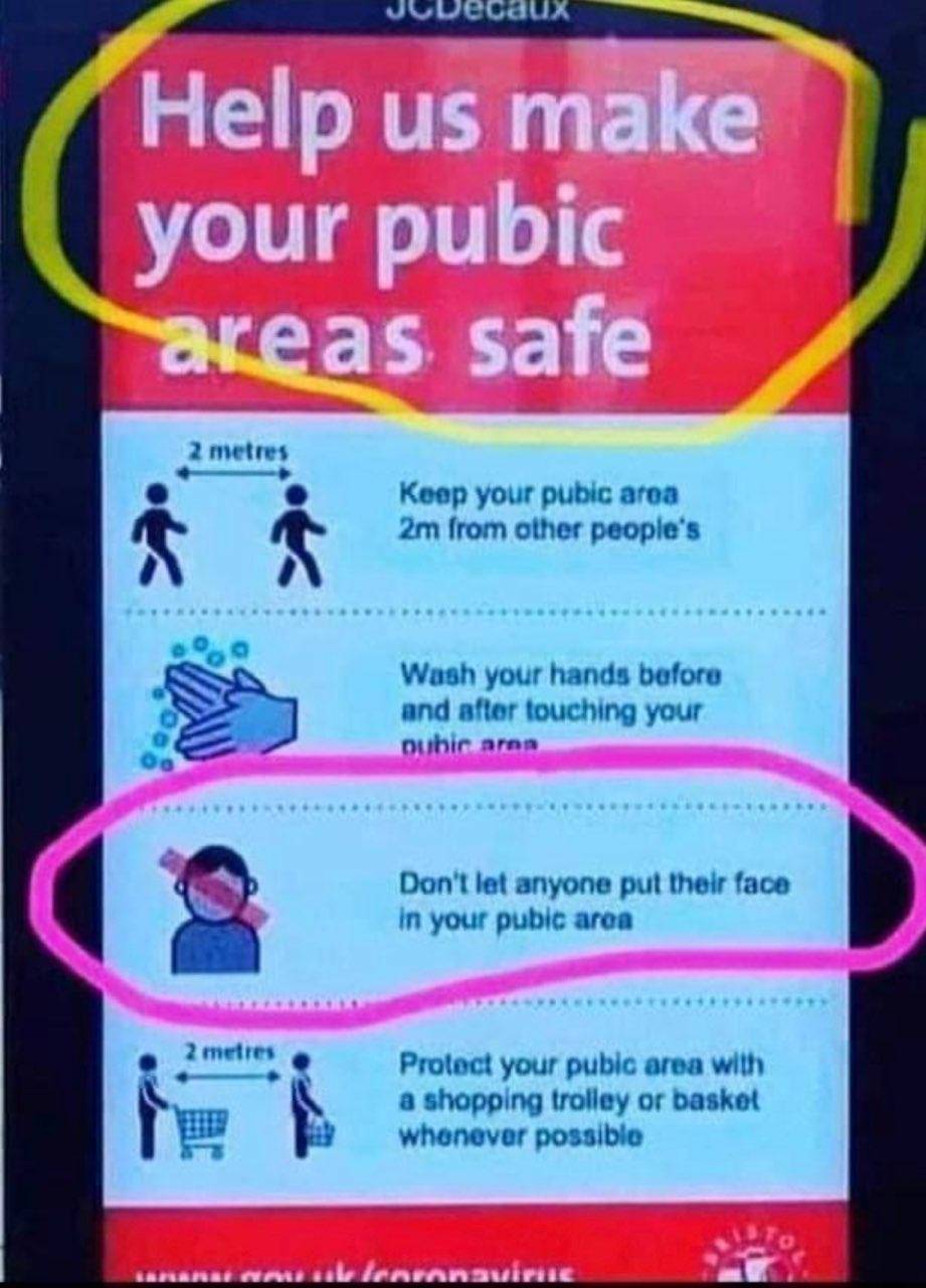 "Help us make your pubic areas safe" | Scrolller