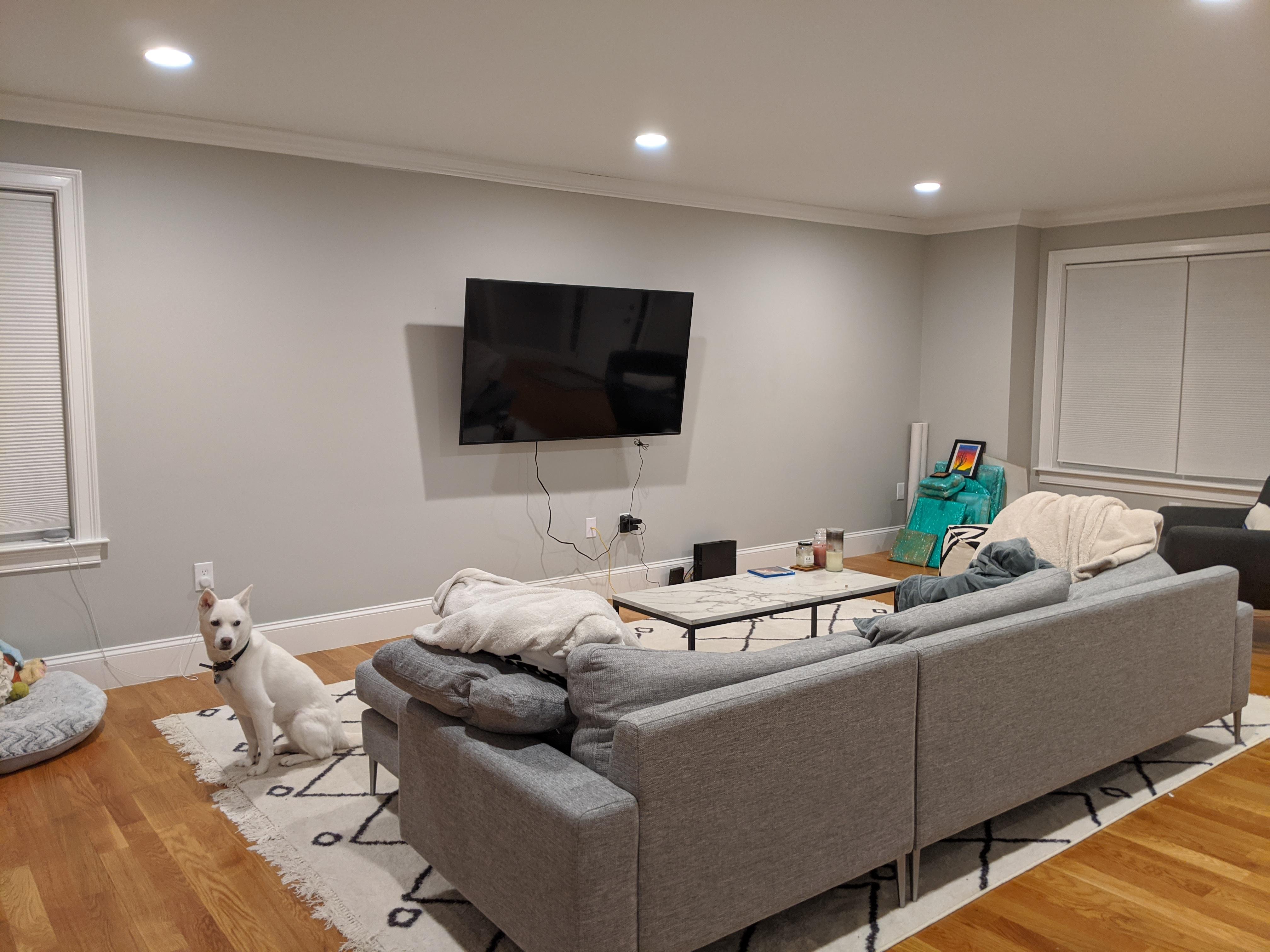 Help with shelving/bookcase/media console ideas for this TV wall. | Scrolller