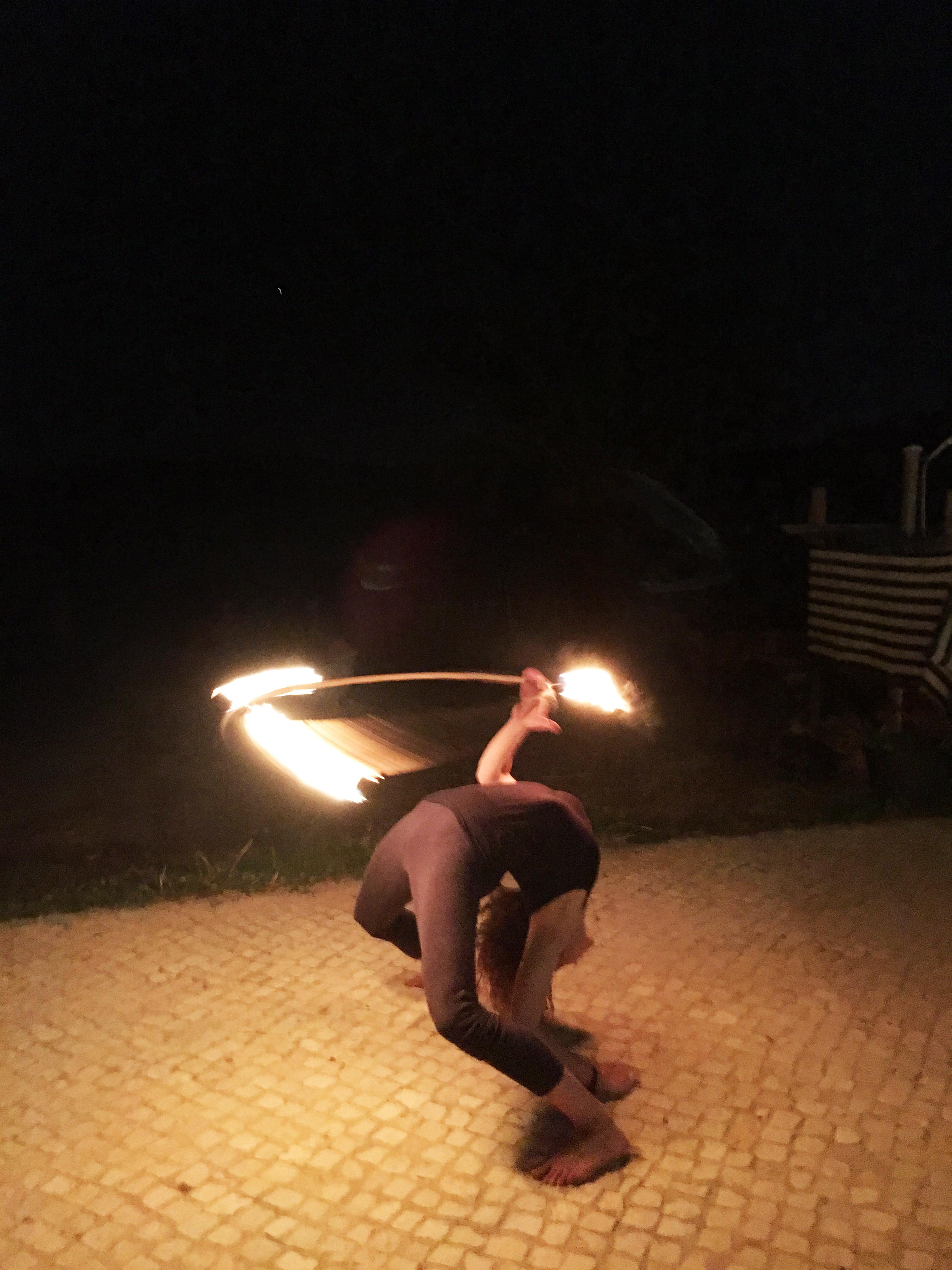 Here's my backbend with a fire hulahoop | Scrolller