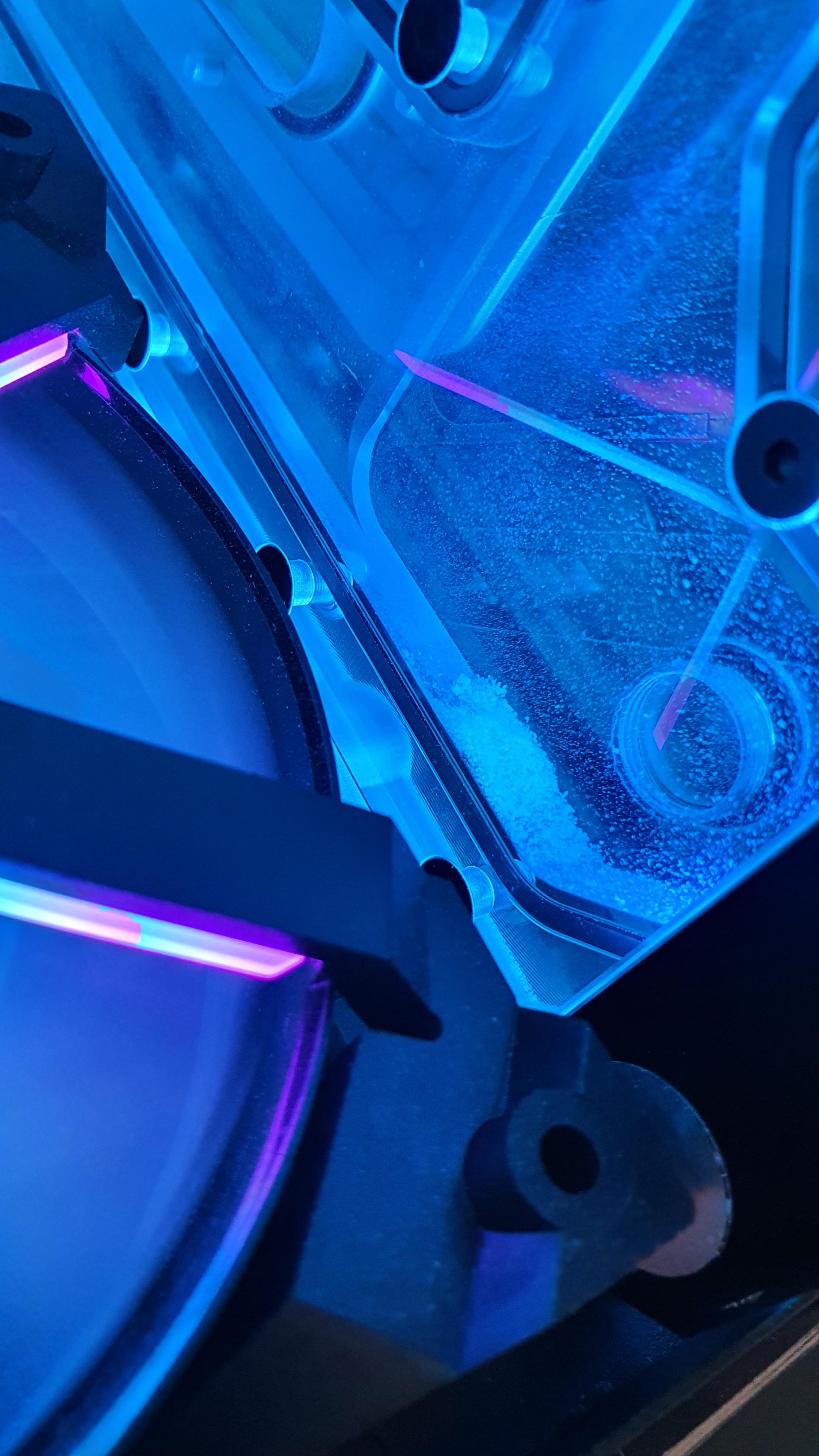 Hey guys any idea what this buildup in my loop is? Using EK premix clear | Scrolller