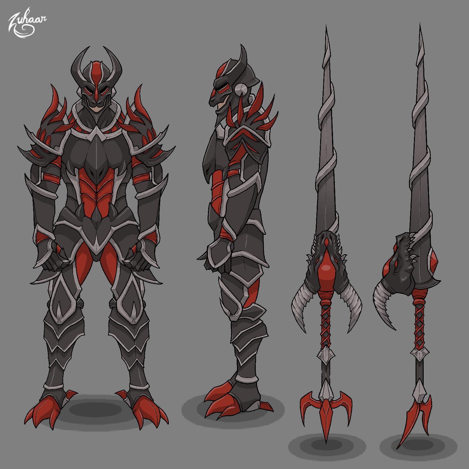 High fantasy ‘Dragon Hunter Armour’ concept based on the Lance | Scrolller