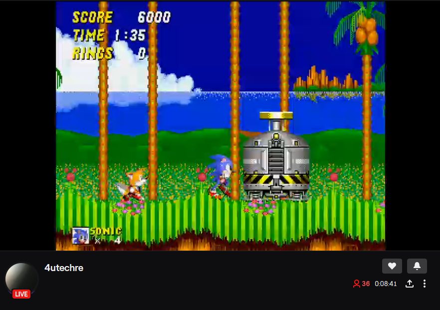 High-octane Sonic gameplay happening on the Twitch channel as we speak. | Scrolller