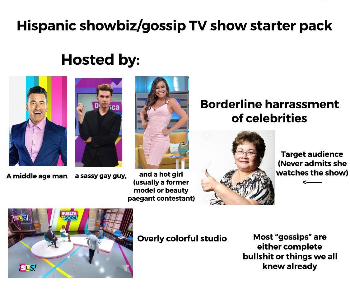 Hispanic showbiz/gossip TV show starter pack | Scrolller