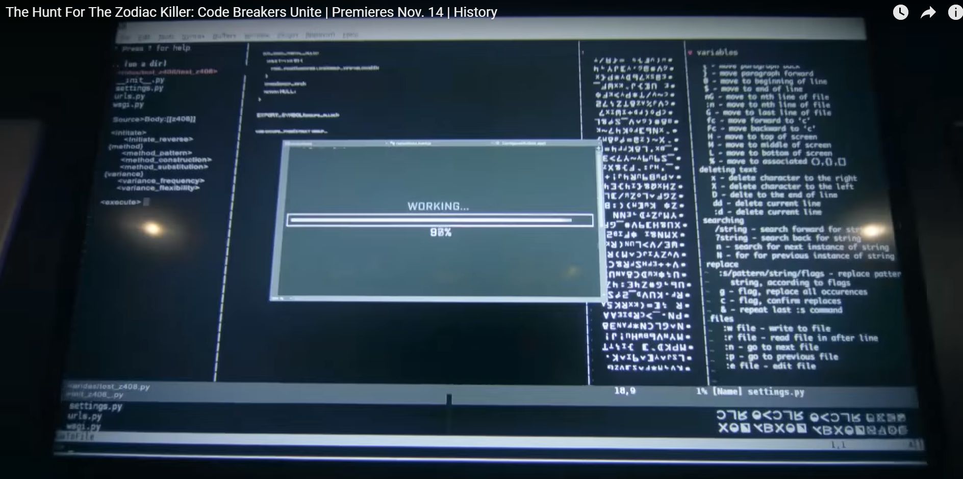 [History Channel's Hunt for the Zodiac Killer] Solving the Zodiac cipher with Vim shortcuts ...