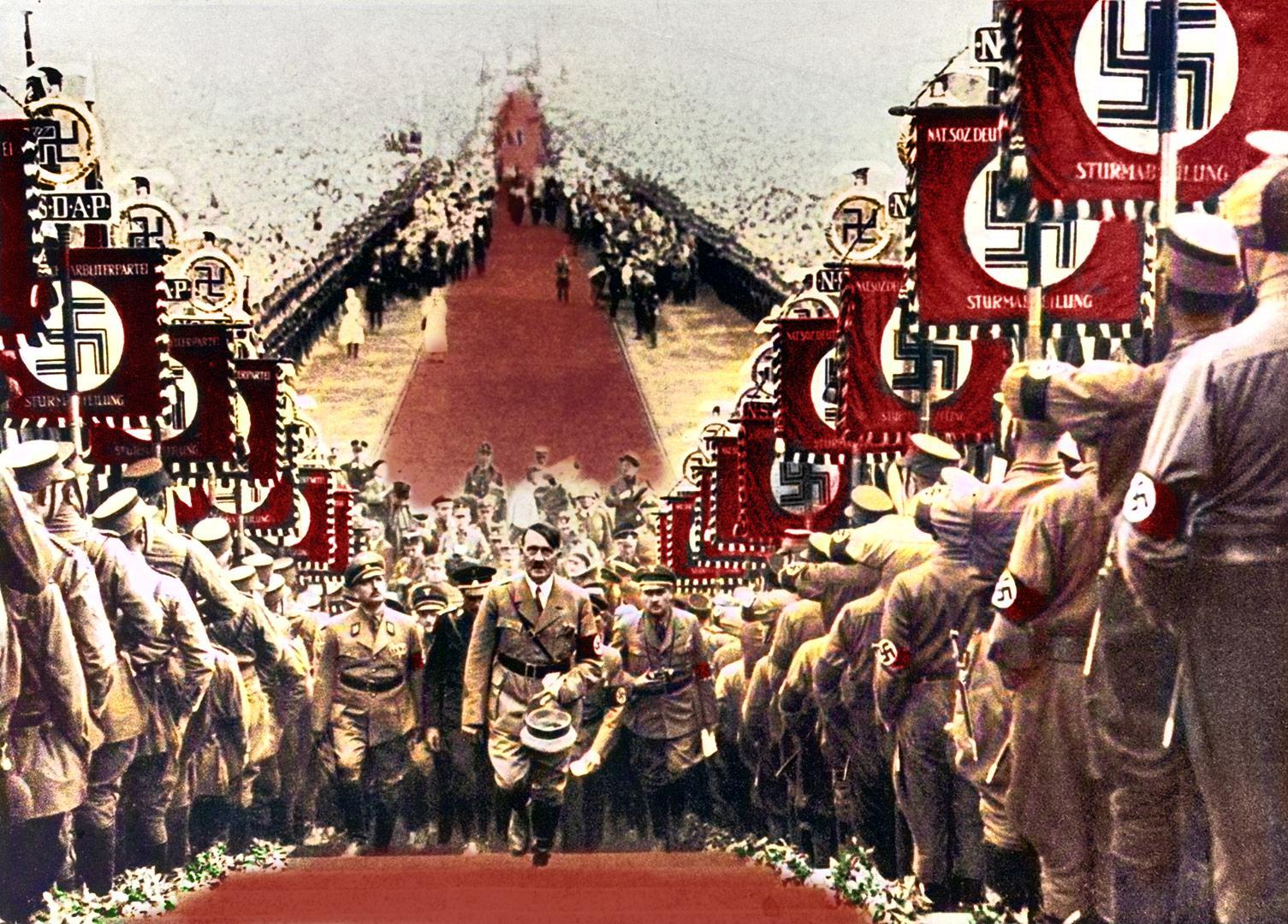 Hitler at a Nazi Party Rally Colorized (1934) | Scrolller