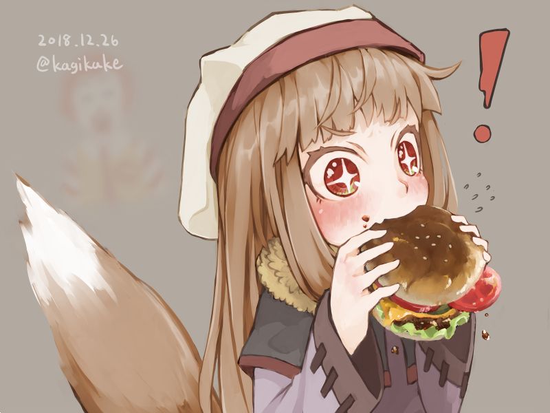 Holo eating a hamburger | Scrolller