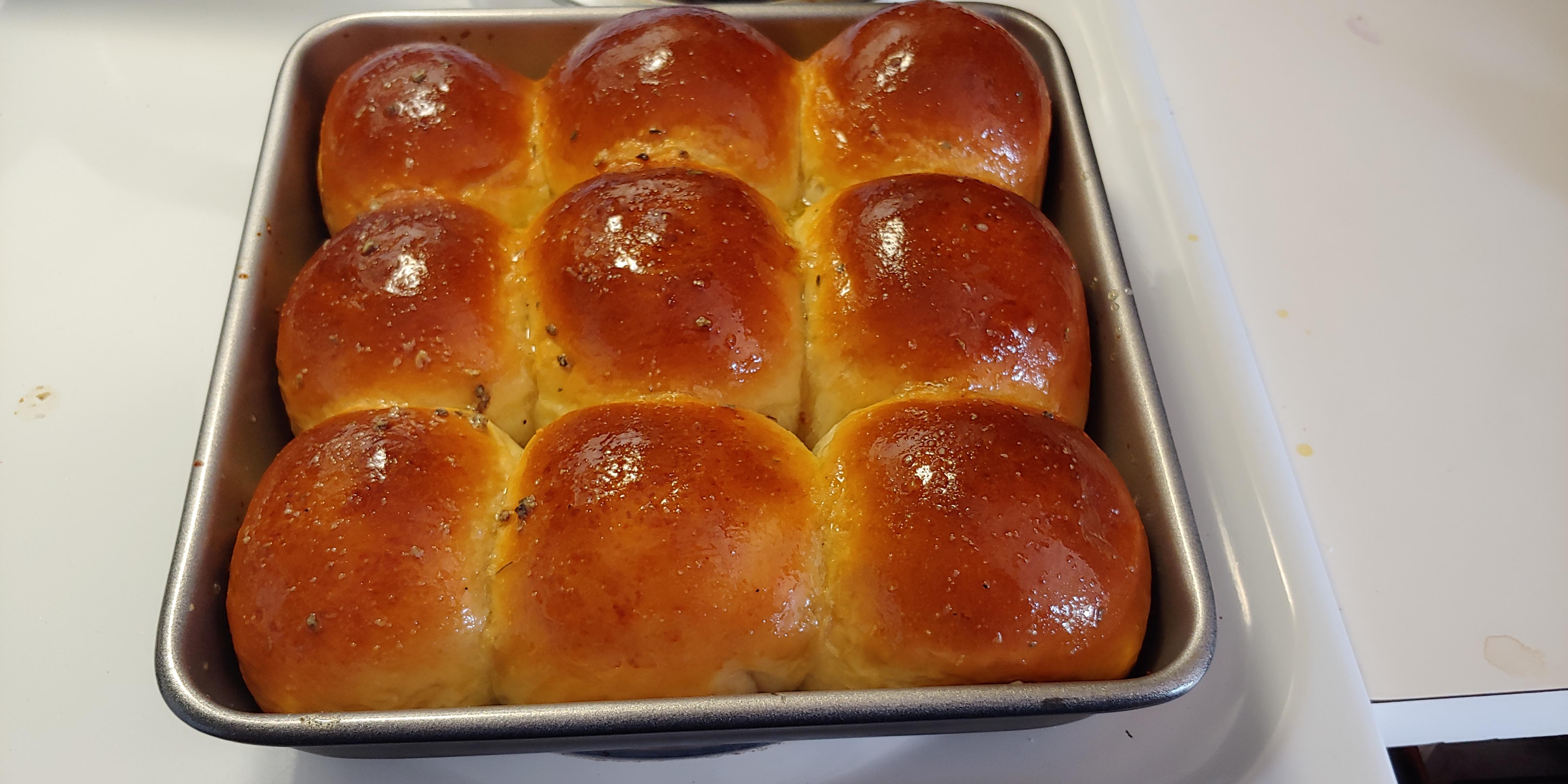 [Homemade] Milk Bread Rolls basted in Garlic and Herb Butter. | Scrolller