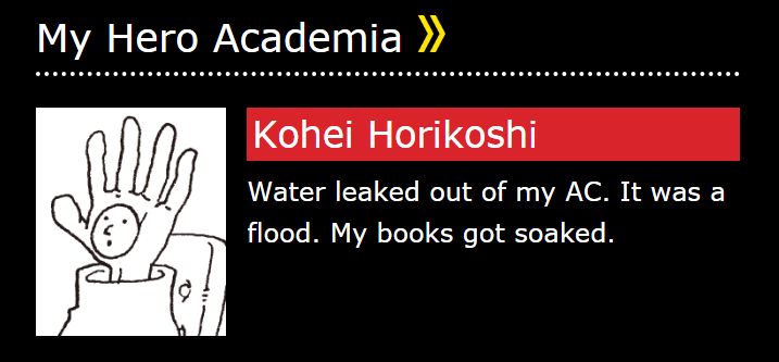 Horikoshi's Author Comment from Weekly Shonen Jump Issue #36/37 | Scrolller