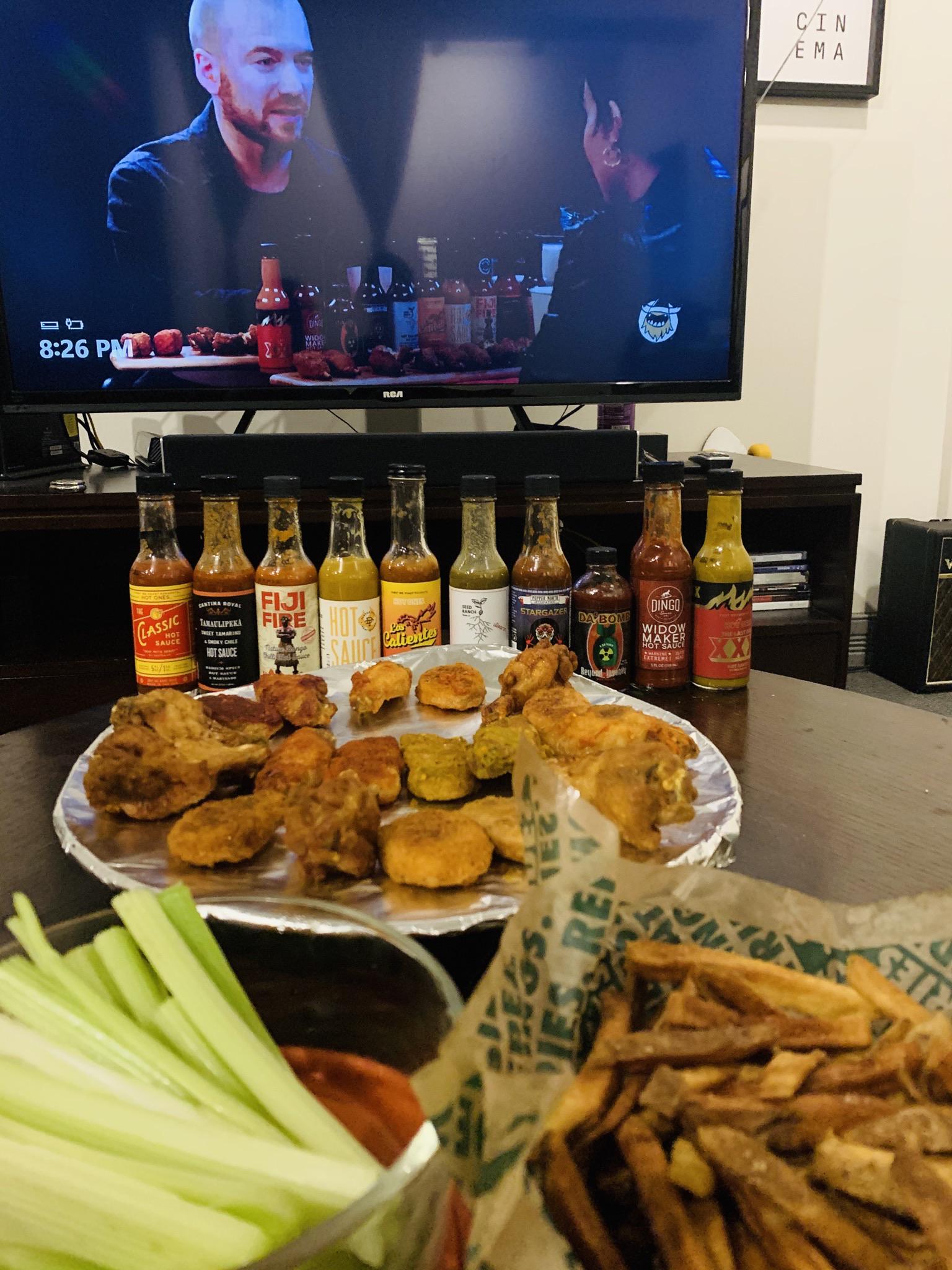 Hot Ones wing replication. | Scrolller