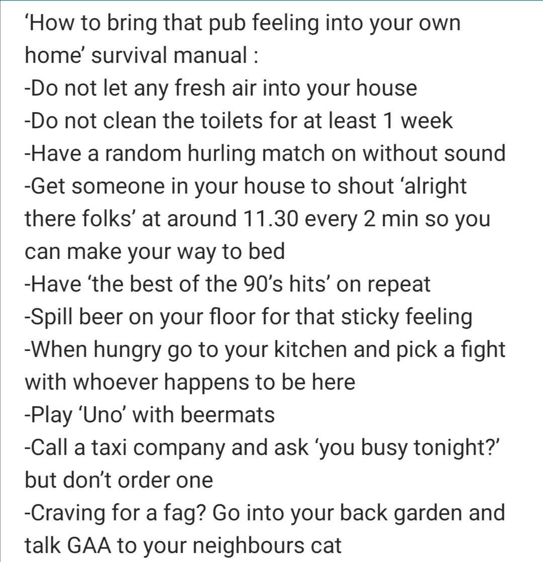 How to recreate the pub vibe in your own house during the lock down | Scrolller