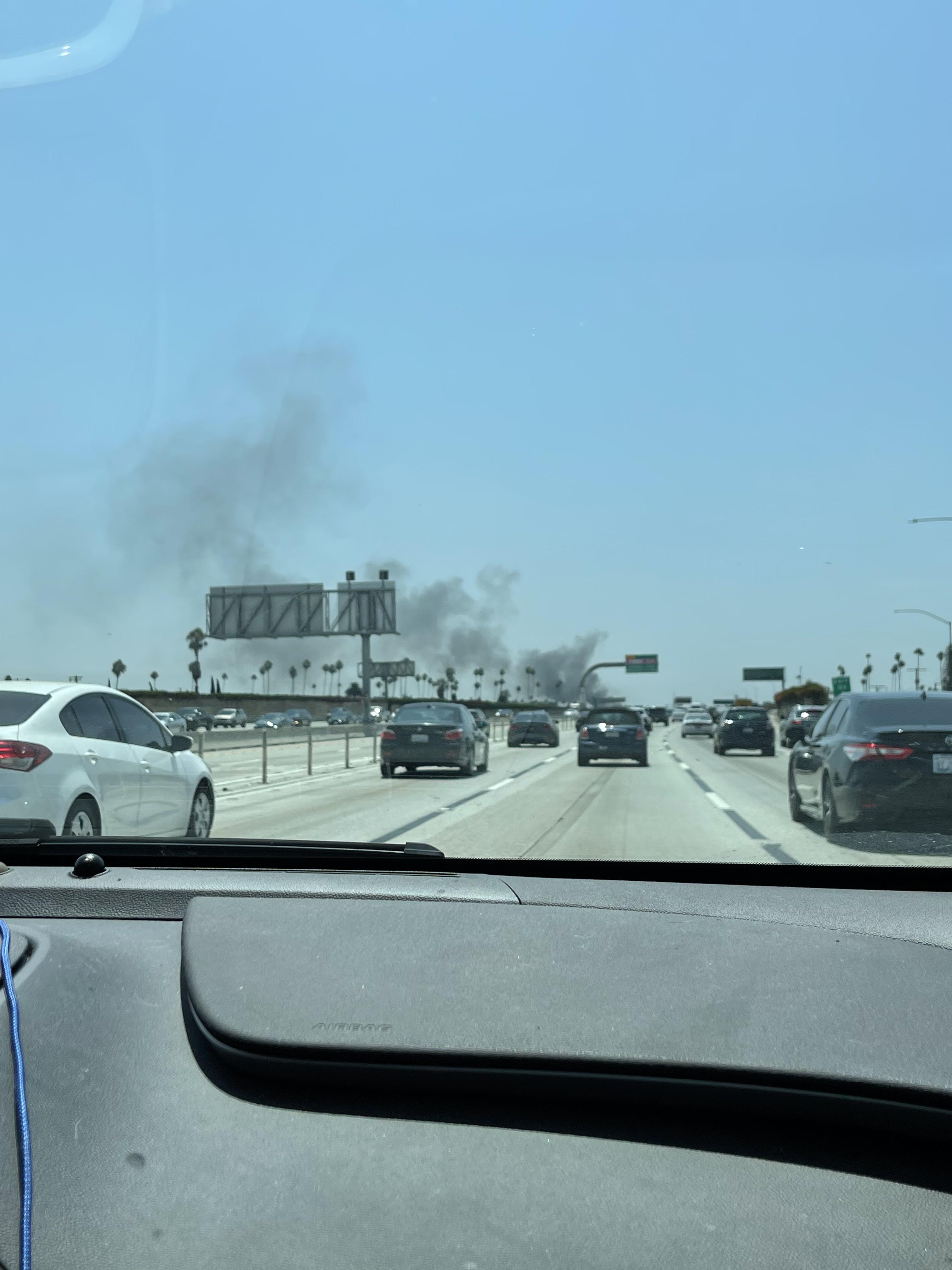Huge fire off the freeway towards Watts? | Scrolller