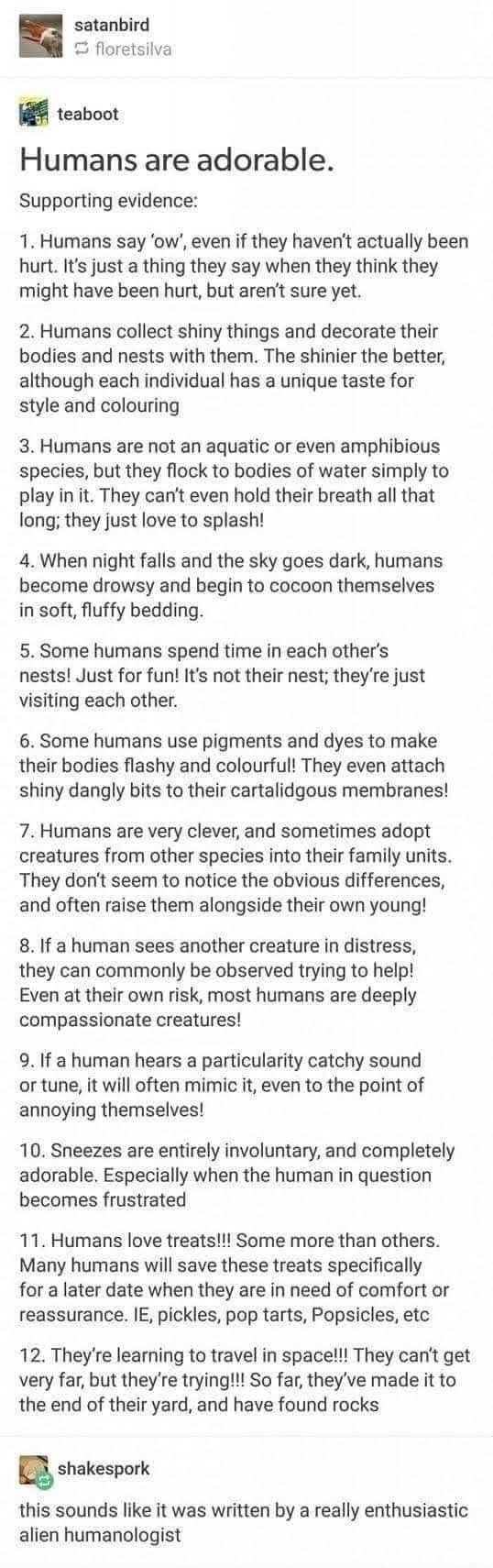 Humans are adorable. | Scrolller