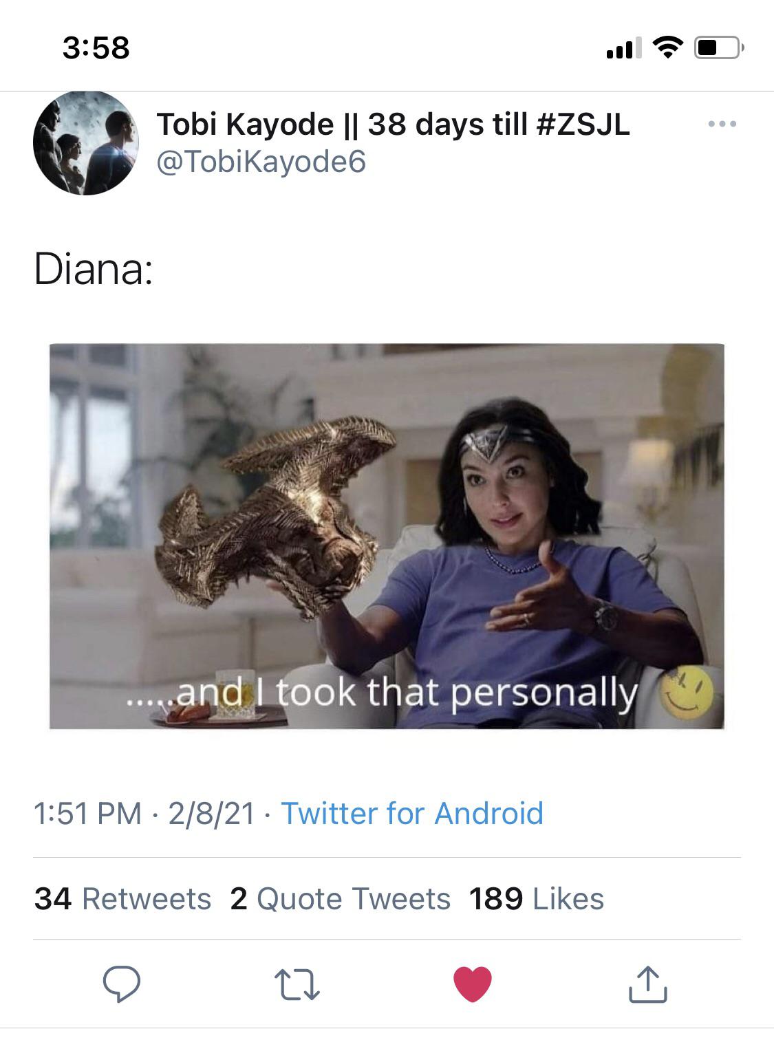 Humor: Diana’s reaction to the new Steppenwolf clip | Scrolller