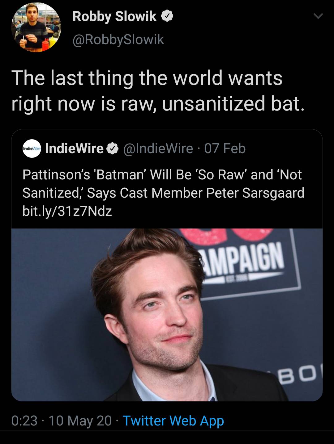 HUMOR: What about a raw, unsanitized Bat,Man? | Scrolller