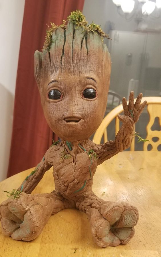 I 3d Printed and painted a life-size Baby Groot! | Scrolller