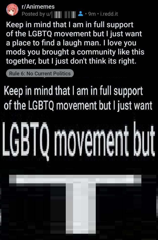 "I am in full support of the LGBTQ movement but..." | Scrolller