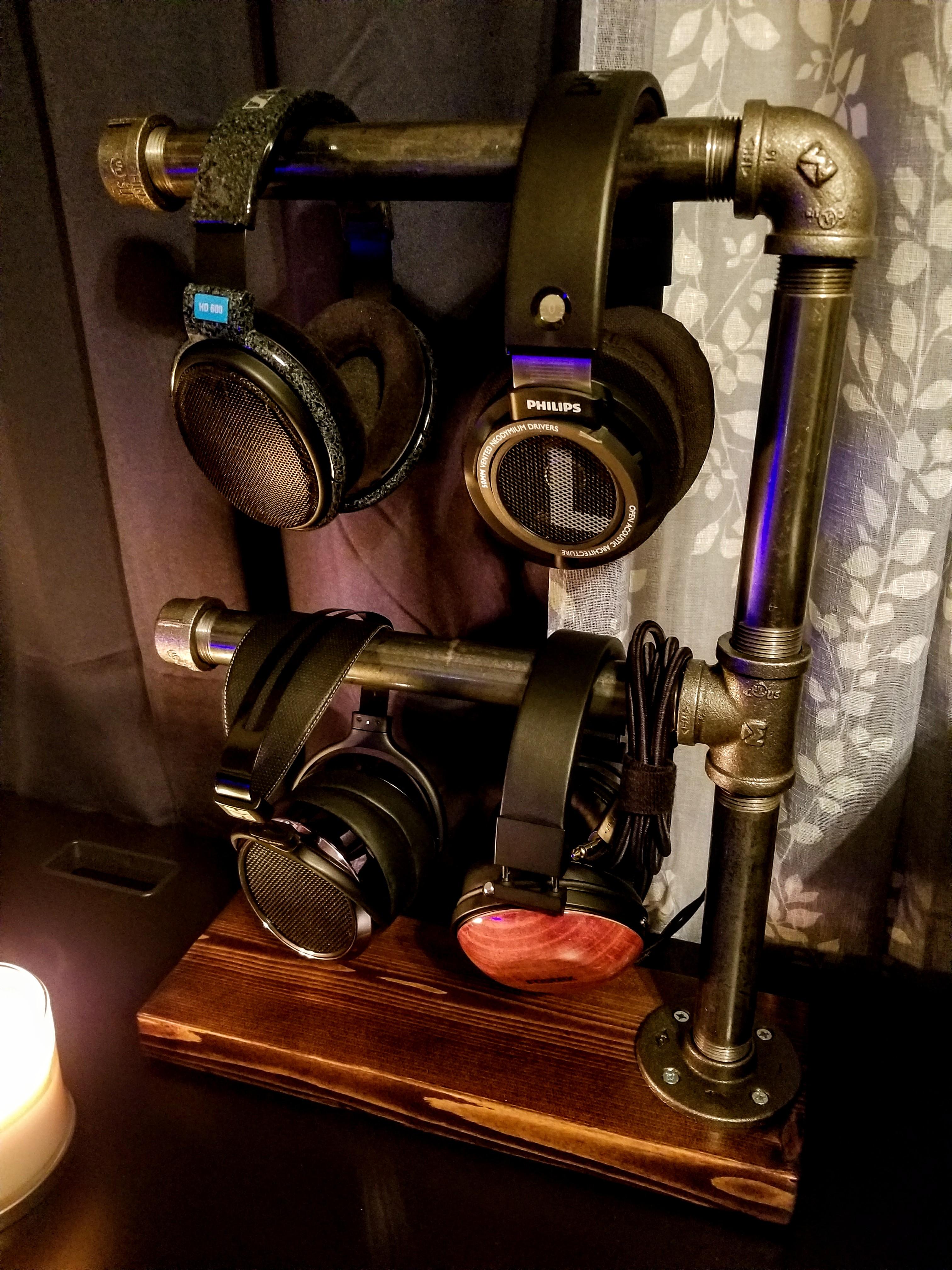 I built a pipe headphone stand. | Scrolller