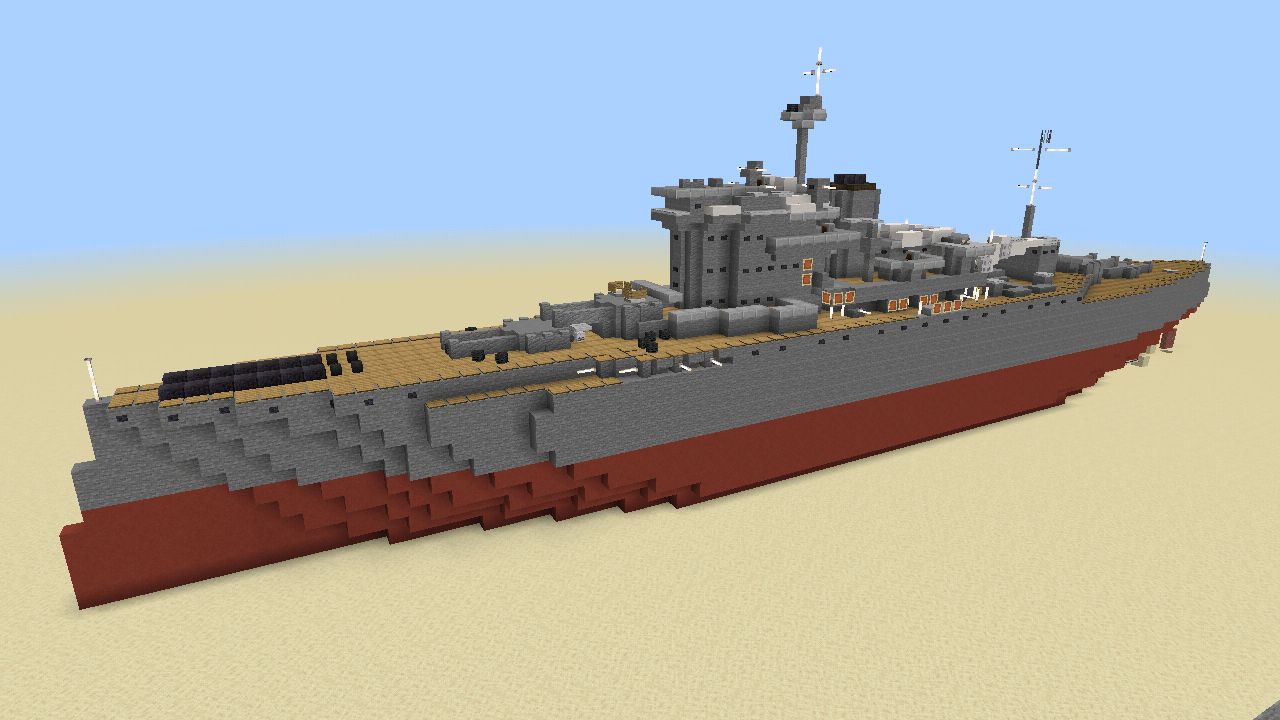 I built the HMS Warspite in minecraft! | Scrolller
