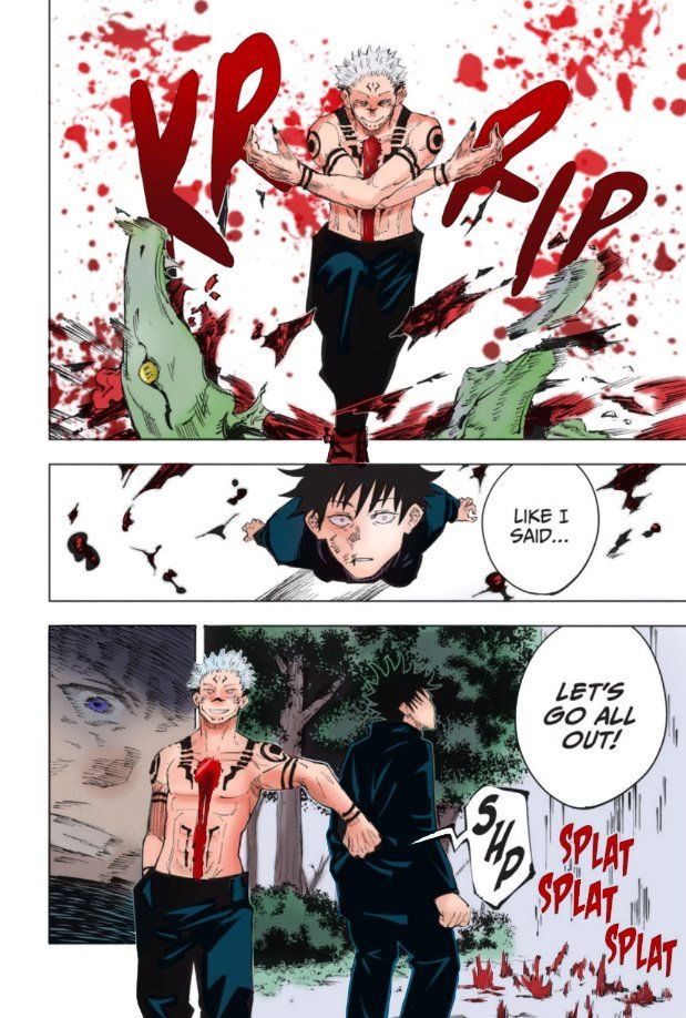 I coloured Sukuna vs Megumi from Jujutsu Kaisen chapter 9 page 8 | Scrolller