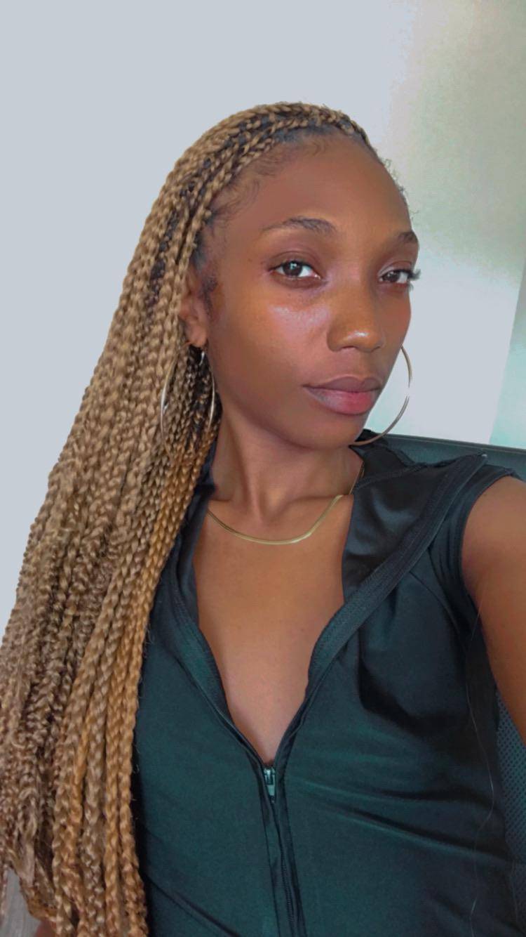 Blonde box braids on dark skin ️ I did them myself | Scrolller