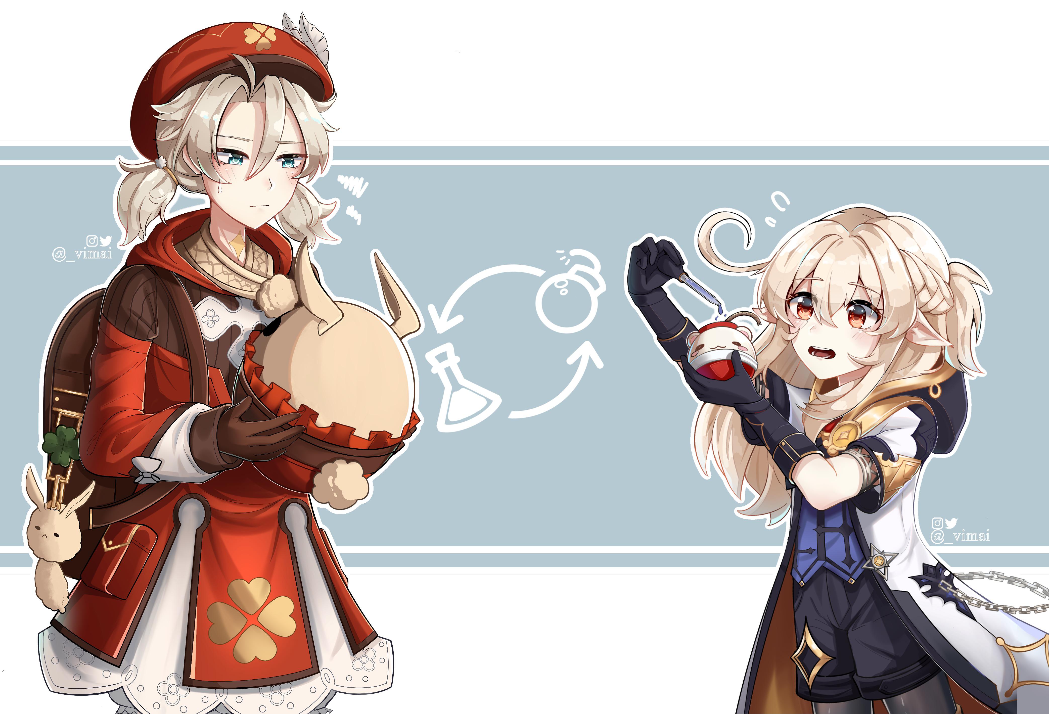 I drew Albedo and Klee, but they swapped outfits | Scrolller