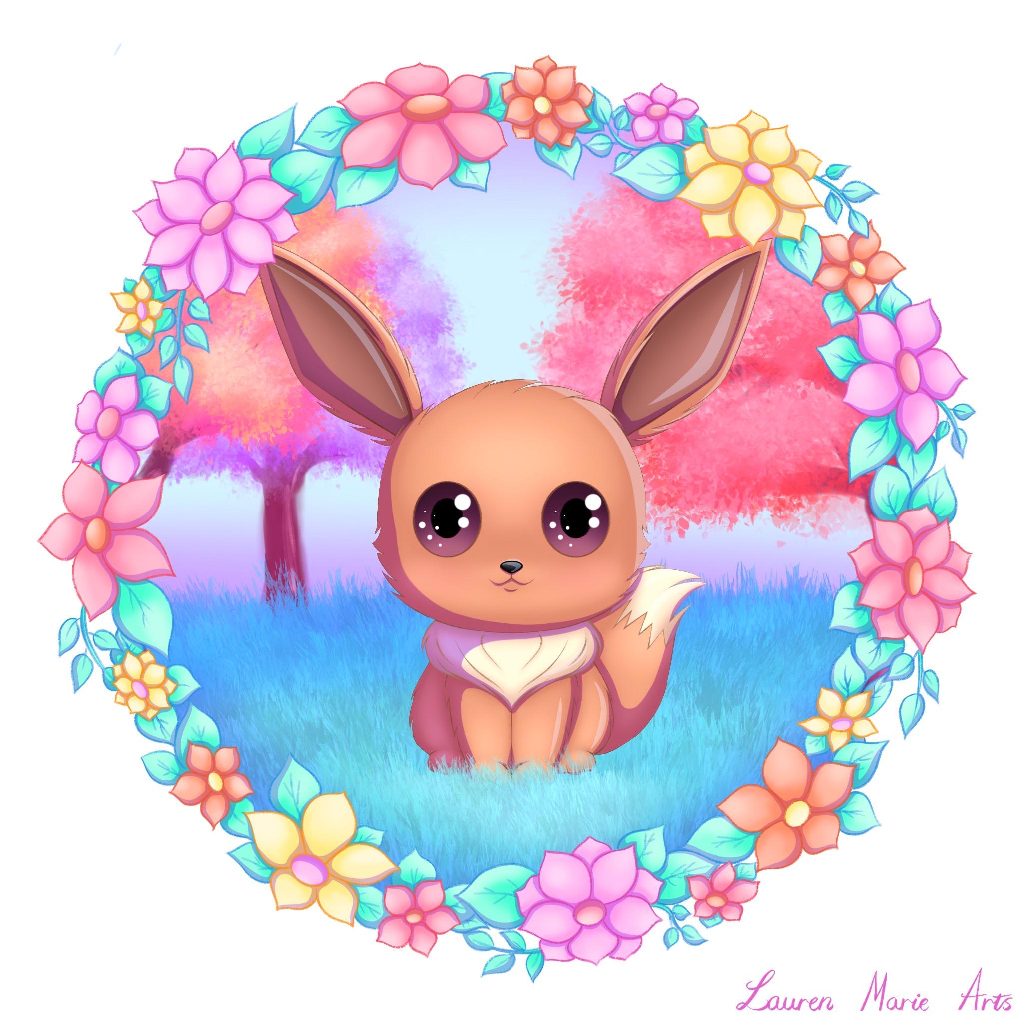 I drew Eevee 🌸 | Scrolller