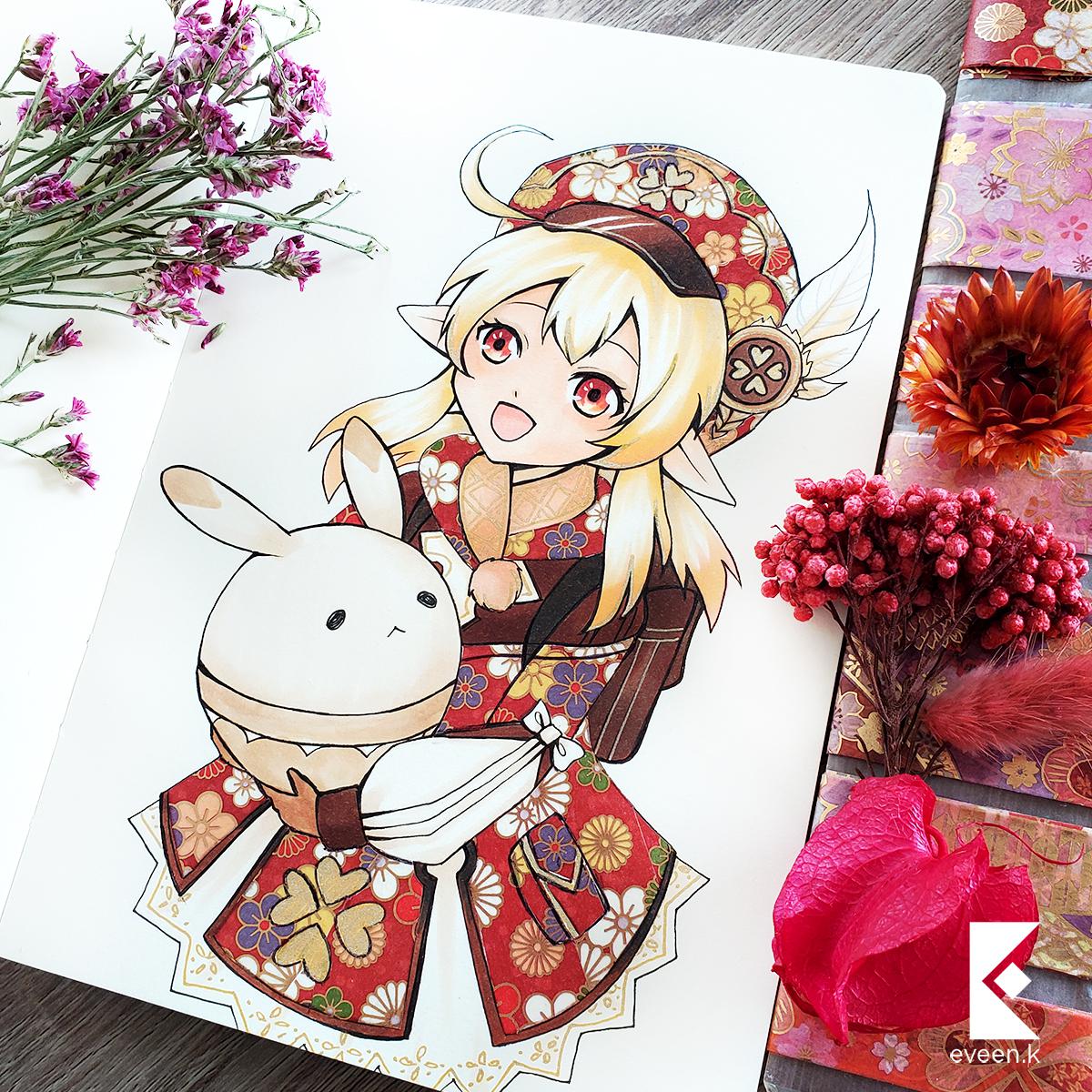 I drew Klee using washi tapes and copic markers! Hope you like it :) | Scrolller