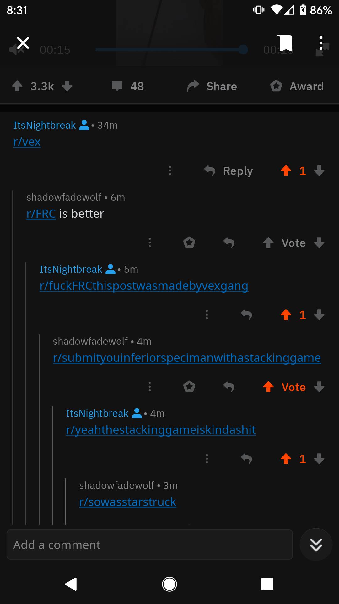 I had a friendly conversation with someone in FRC | Scrolller