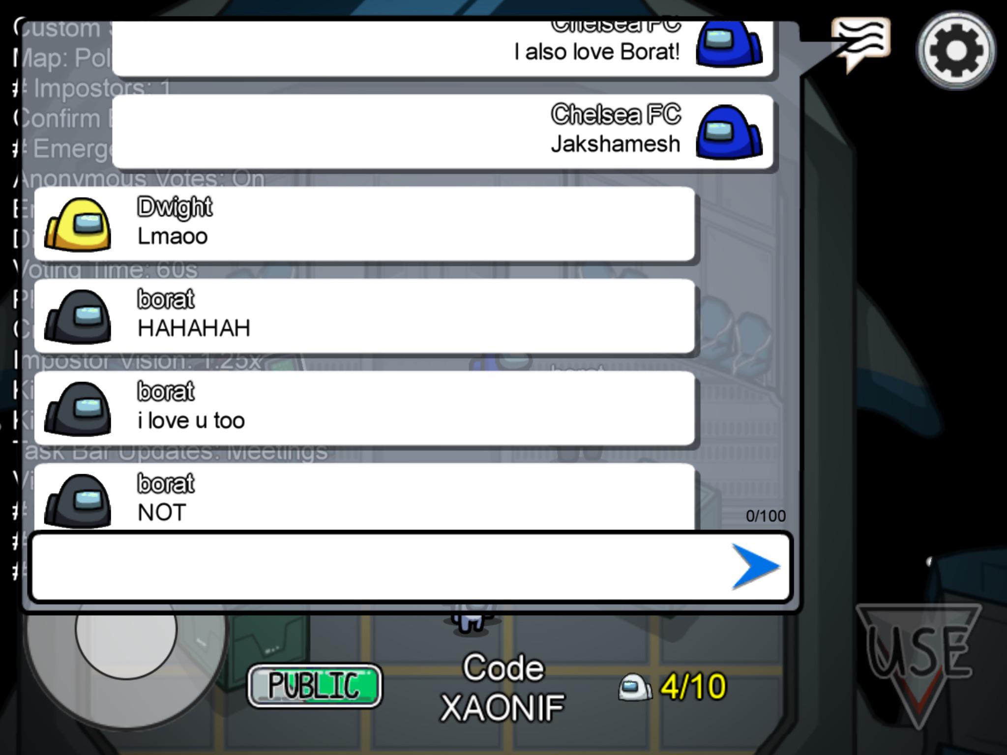 I had someone named Borat in my among us lobby. | Scrolller