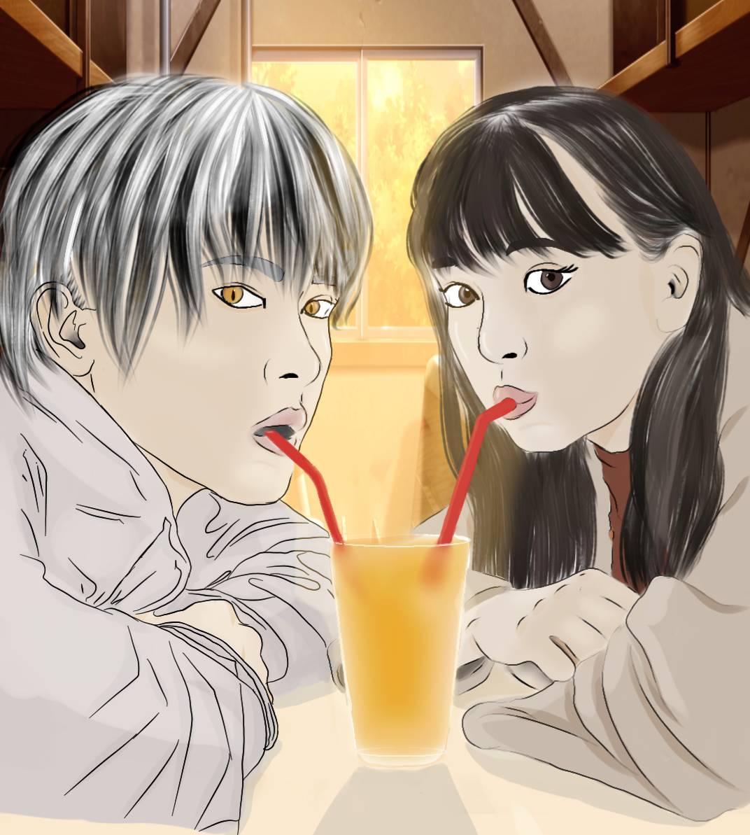 I just draw Bokuto with my oc drinking orange juice | Scrolller