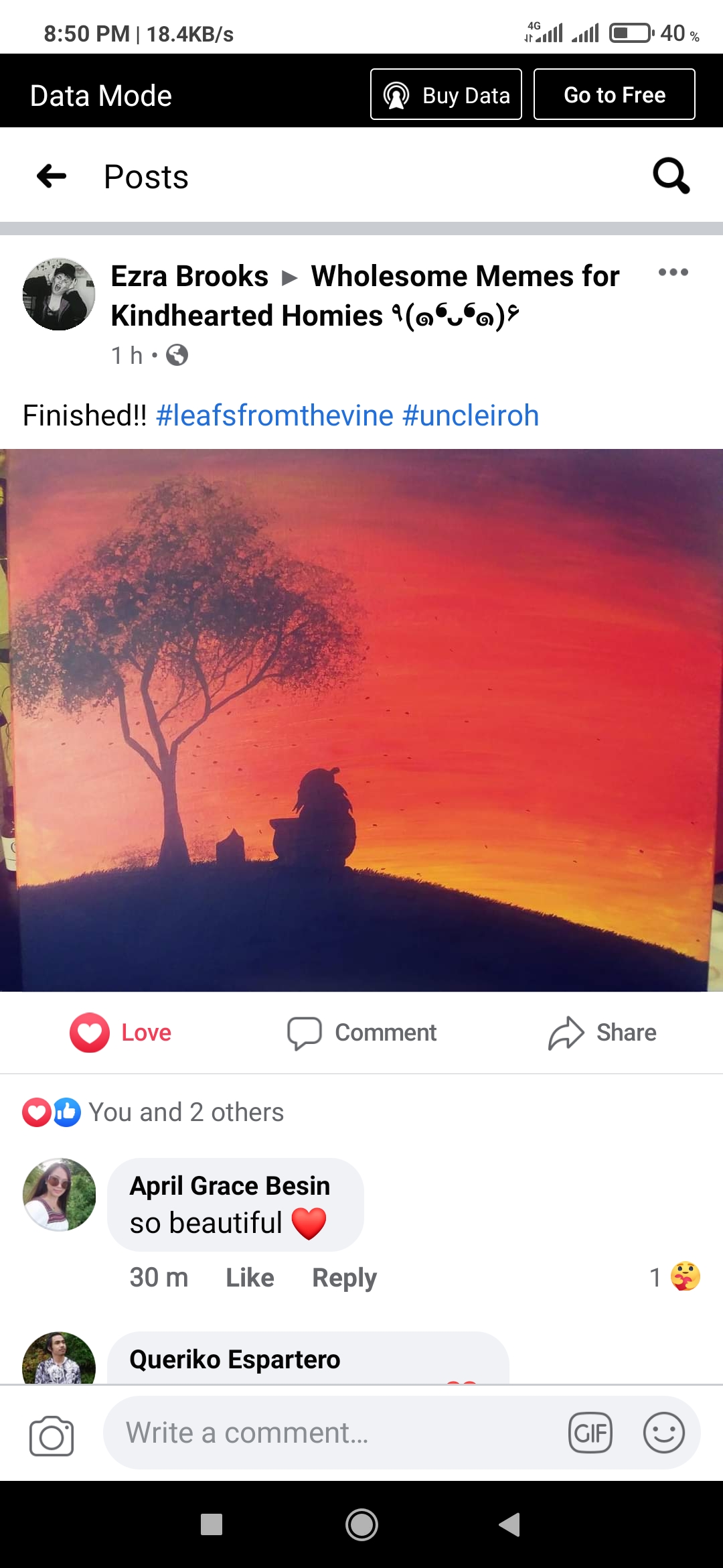 I just saw this beautiful art of Uncle Iroh on Face. Credit: Erza Brooks | Scrolller