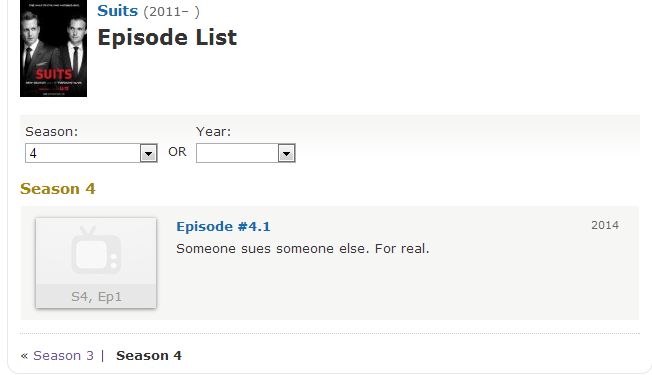 I like IMDb's description for Suits season 4 episode 1... | Scrolller