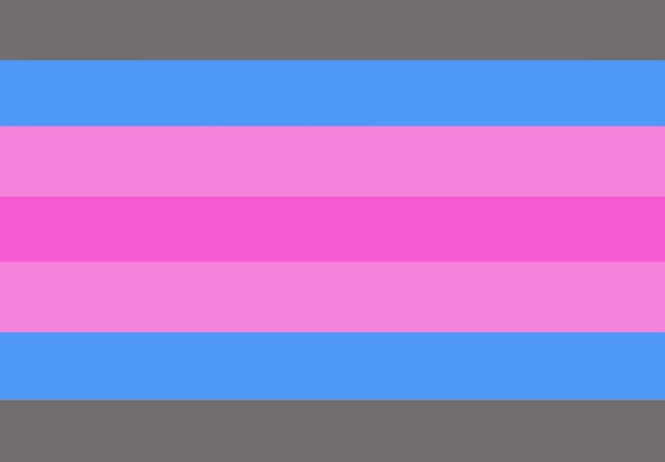 I made a Demiboy-Transfem questioning flag, it represents where I identify as right now! | Scrolller