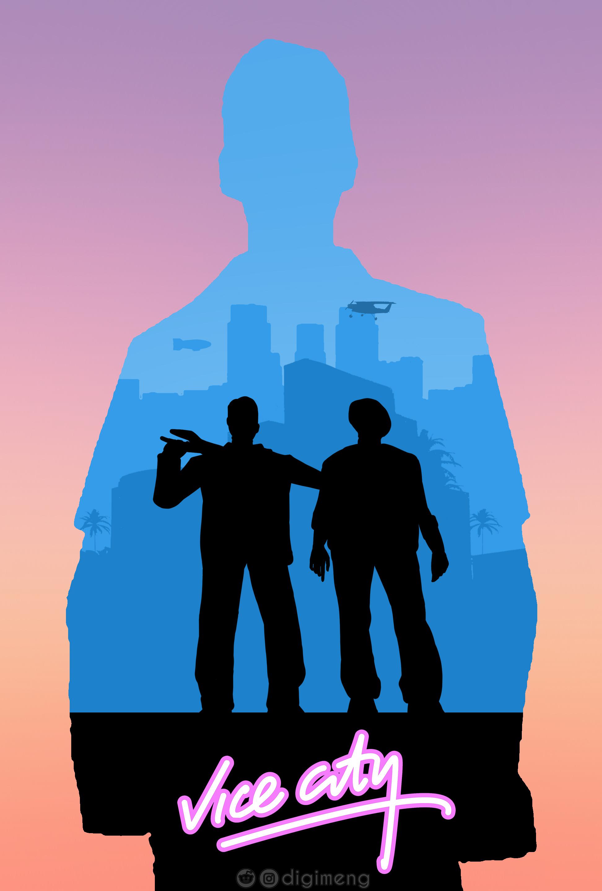 I made a minimalist GTA Vice City poster. | Scrolller