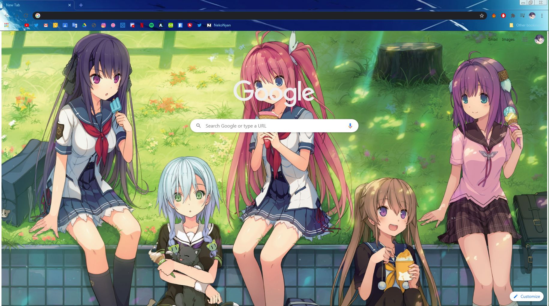 I made an Aokana Chrome theme | Scrolller
