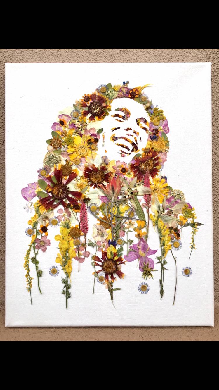 I made Bob Marley out of pressed wildflowers :) | Scrolller
