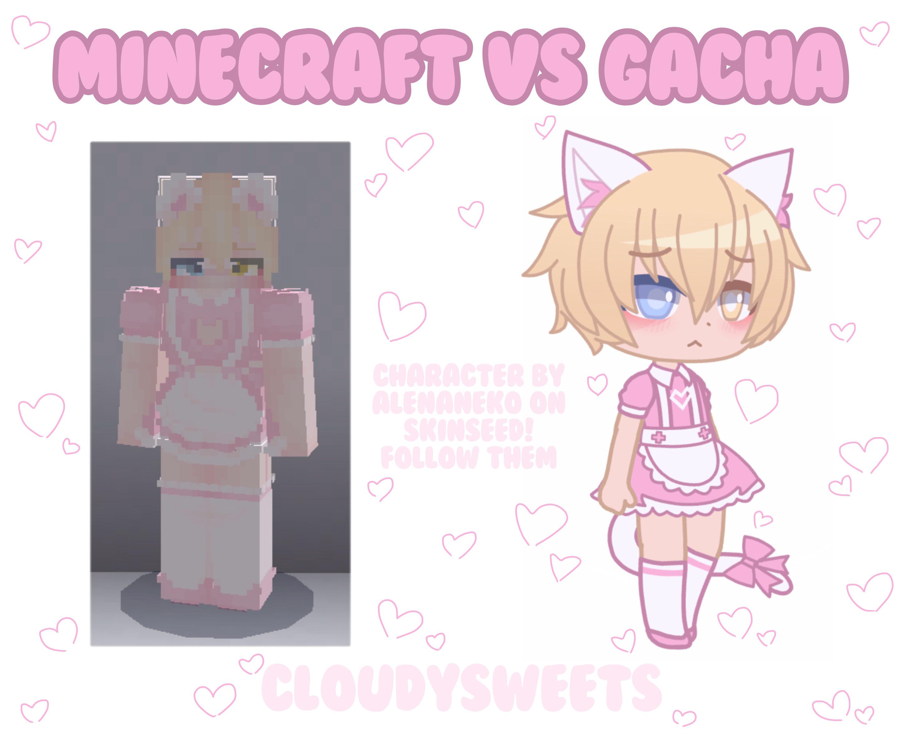 I made my Minecraft skin in Gacha!! (Skin is not by me, credits go to AlenaNeko on Skinseed ...