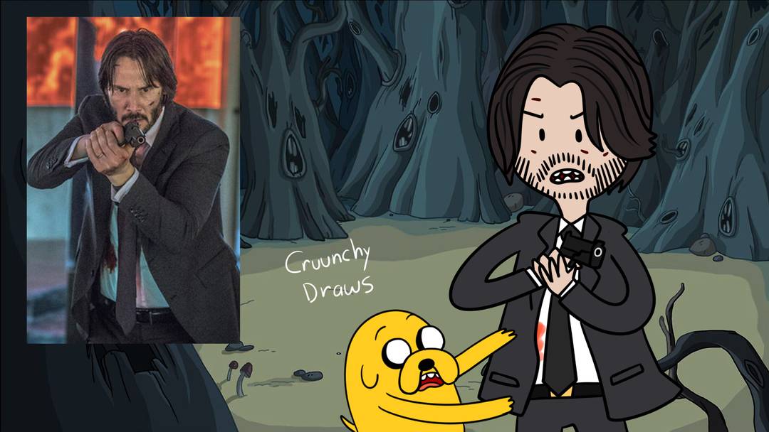 I make cartoon portraits , so I made John wick adventure time portrait ( PM me if you want one ...