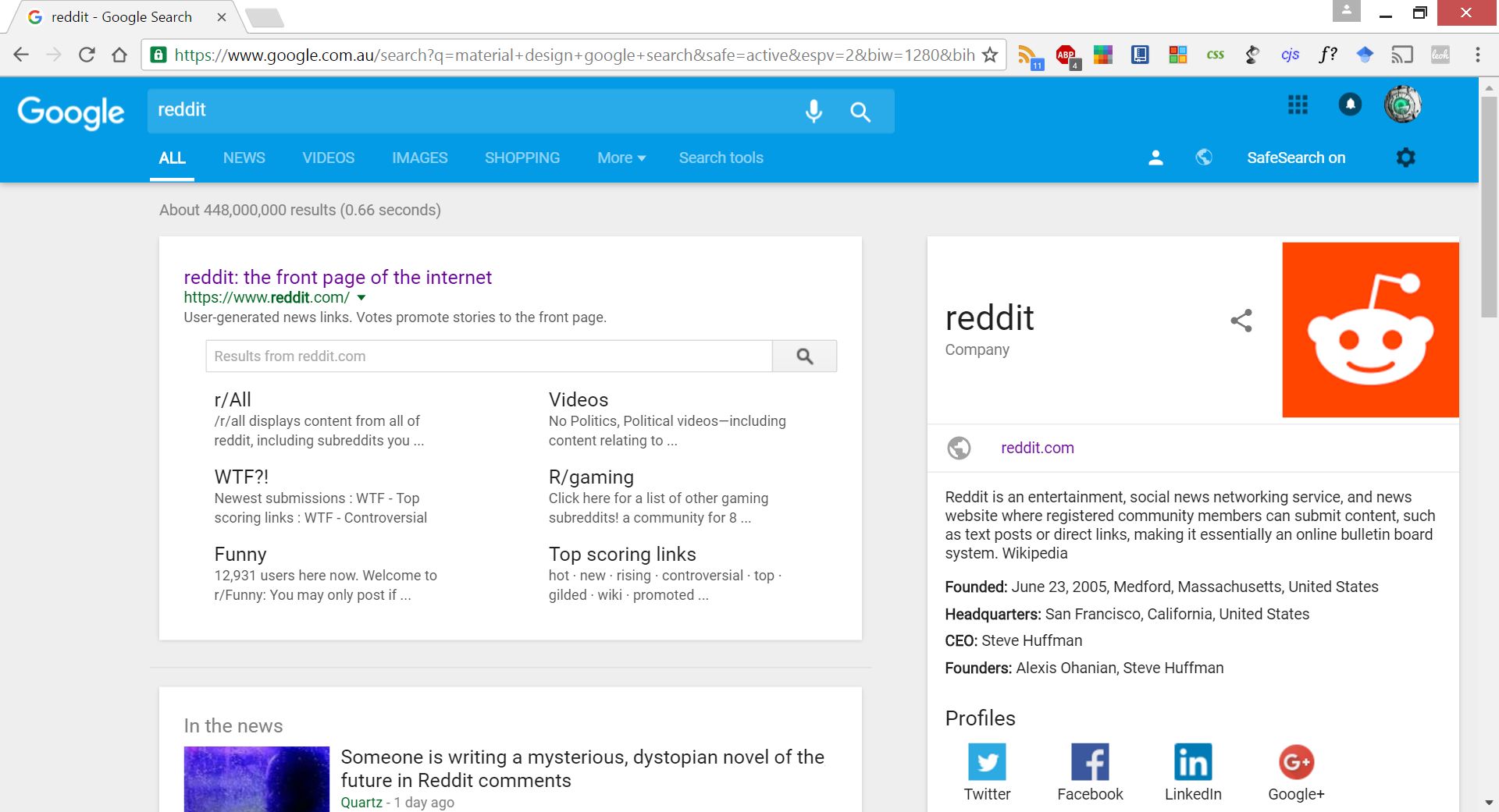 I modified Google Search to Be Of Material Design | Scrolller