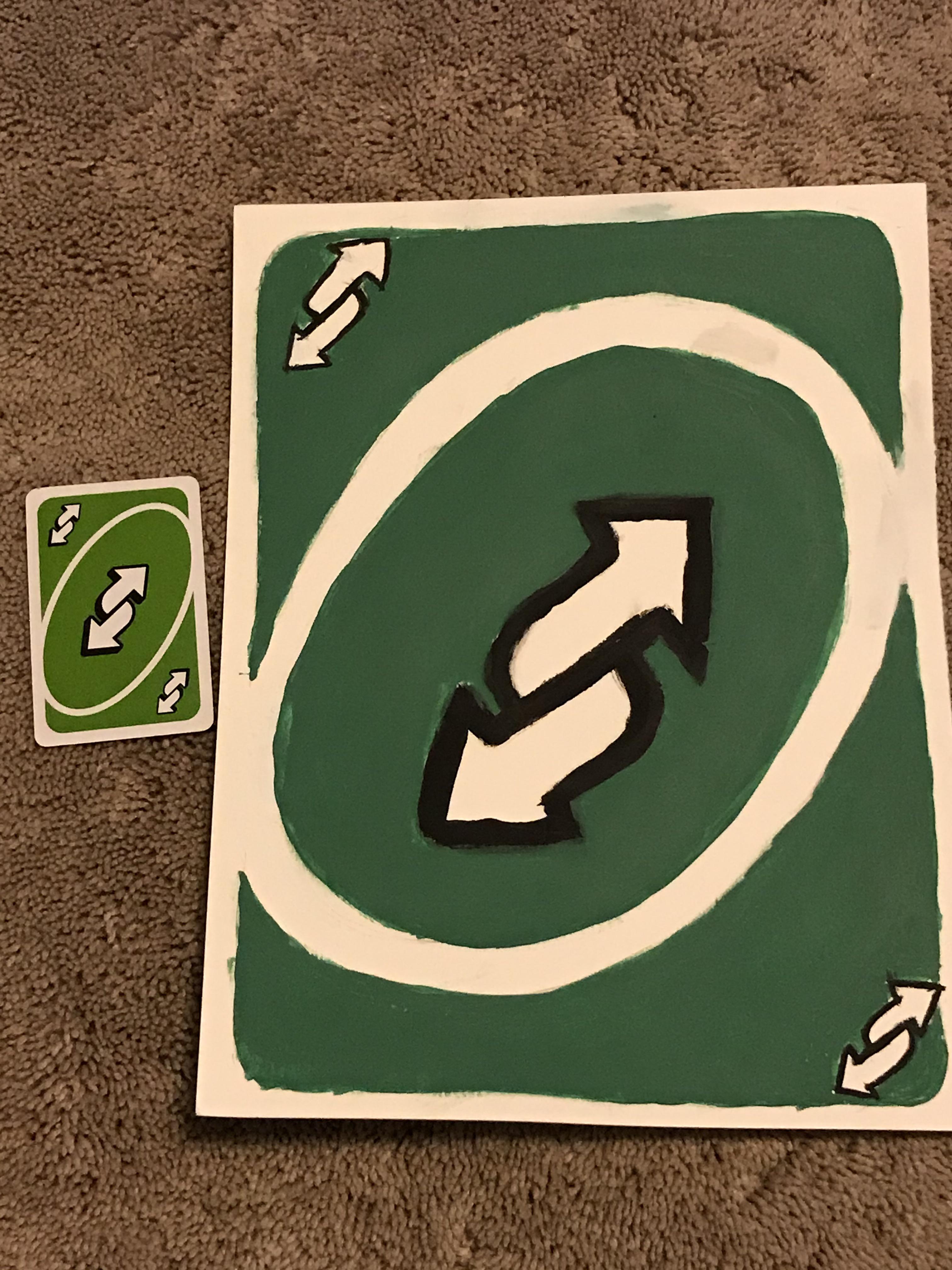 I painted this uno reverse card. | Scrolller