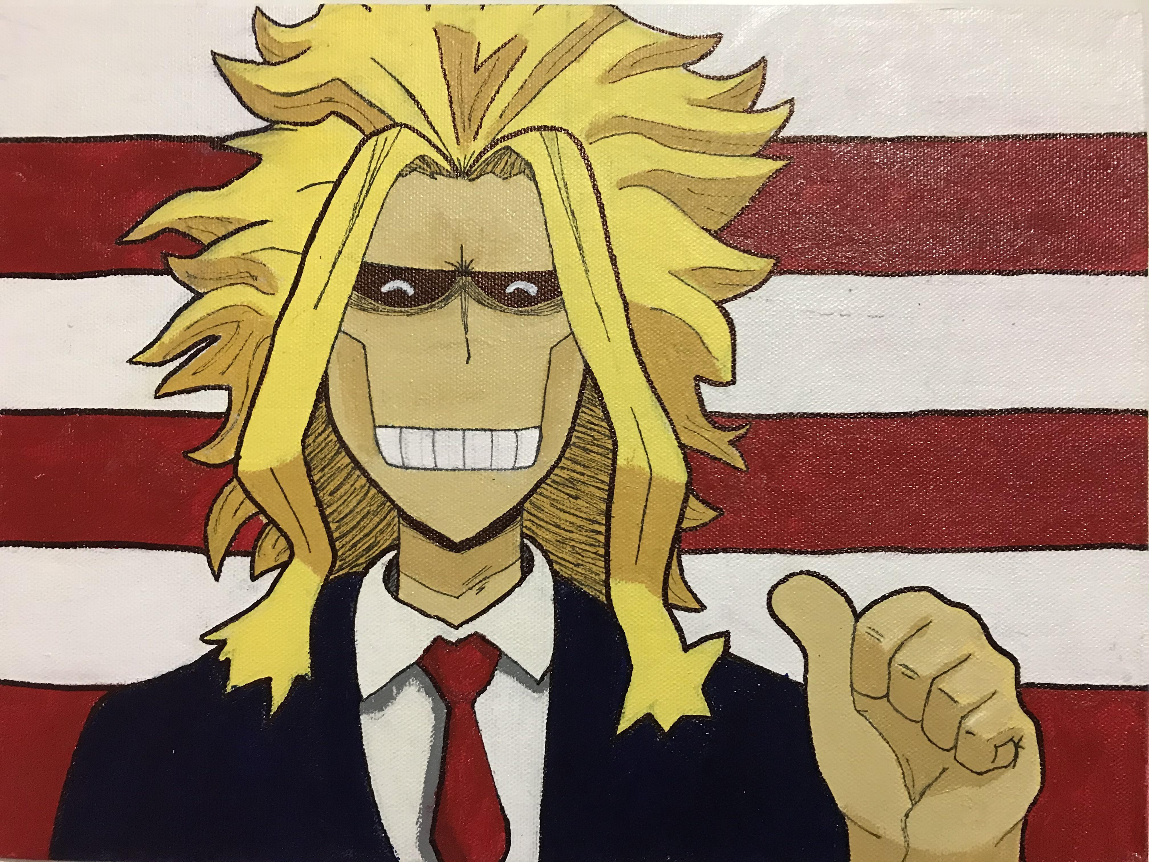 I painted (with sharpie) All Might and i really like how it turned out! He looks cute | Scrolller